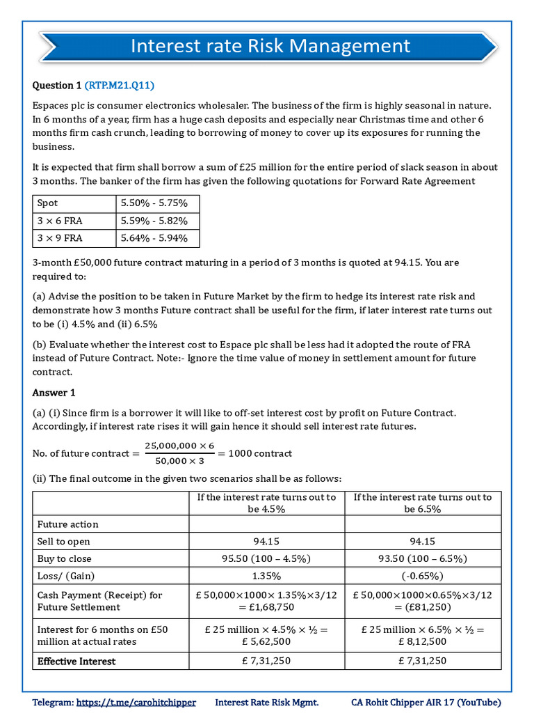 Interest Rate Risk Management Strategies | PDF | Interest | Swap (Finance)