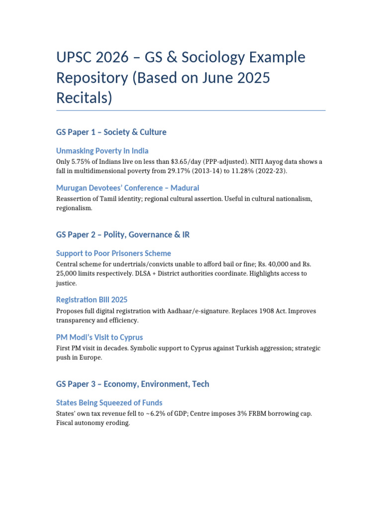 UPSC 2026: GS & Sociology Insights | PDF