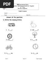 Class 1 English Annual Exam Paper | PDF | Language Arts & Discipline ...