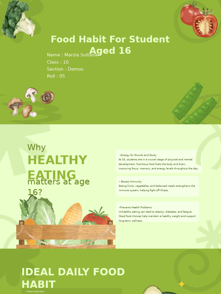 Food Habit For Students | PDF
