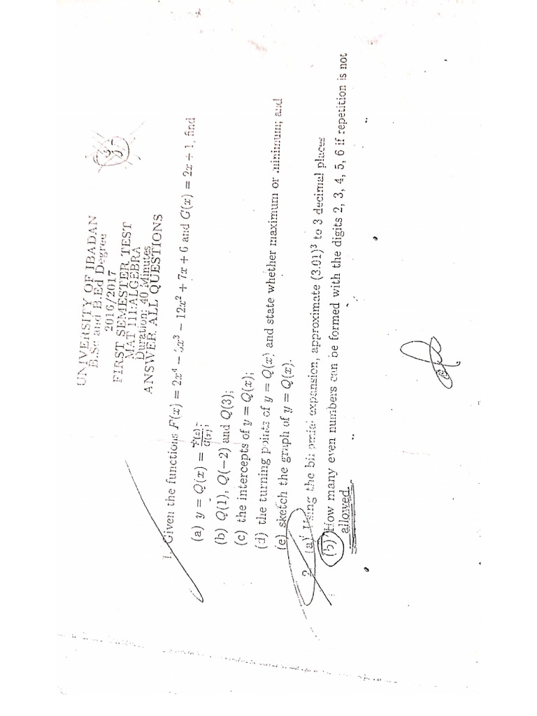 MTH 101 PQ (Diamond Solution) | PDF