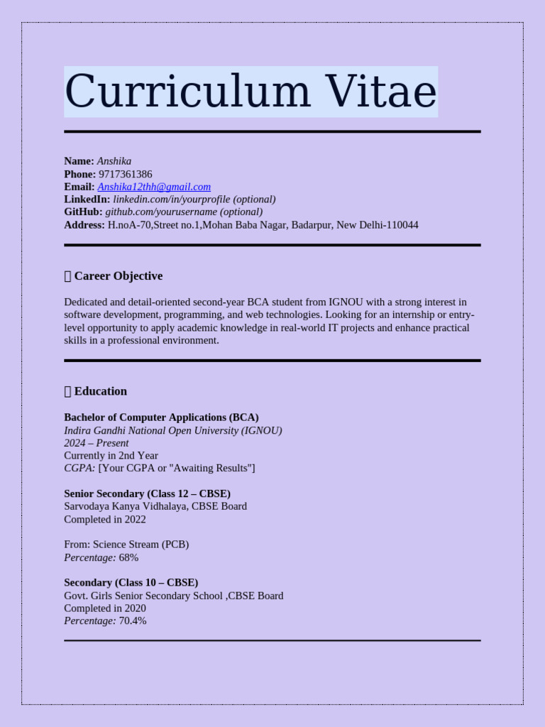 Curriculum Vita1 | PDF