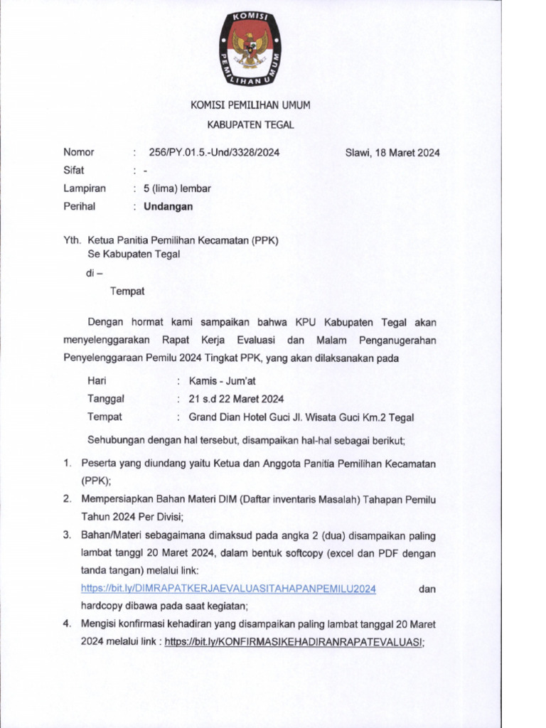 Surat Undangan Rapat PPK 21 SD 22 | PDF