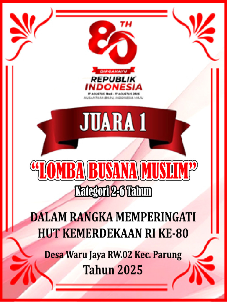 Stiker Label Piala Lomba 17 Agustus 1945 | PDF