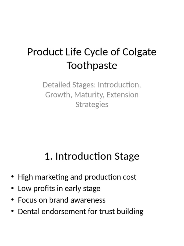 Colgate Product Life Cycle PPT | PDF