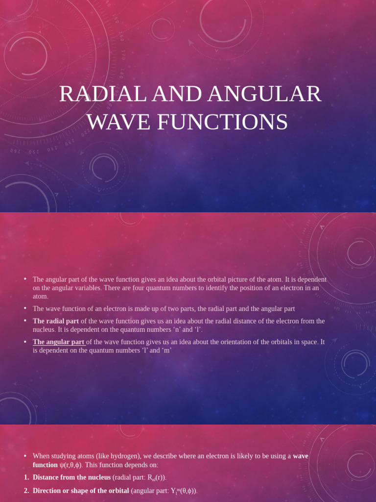 Radial and Angular Wave Functions Explained | PDF | Atomic Orbital ...
