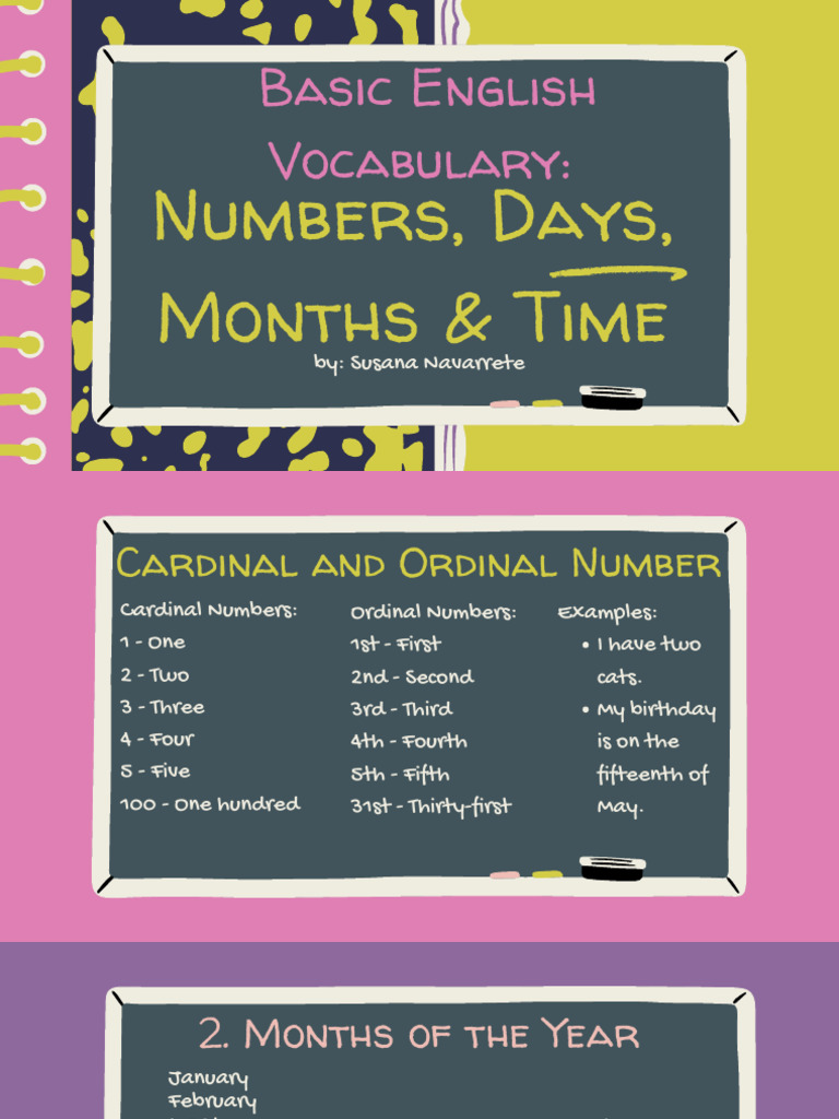English Days, Months, and Time Basics | PDF