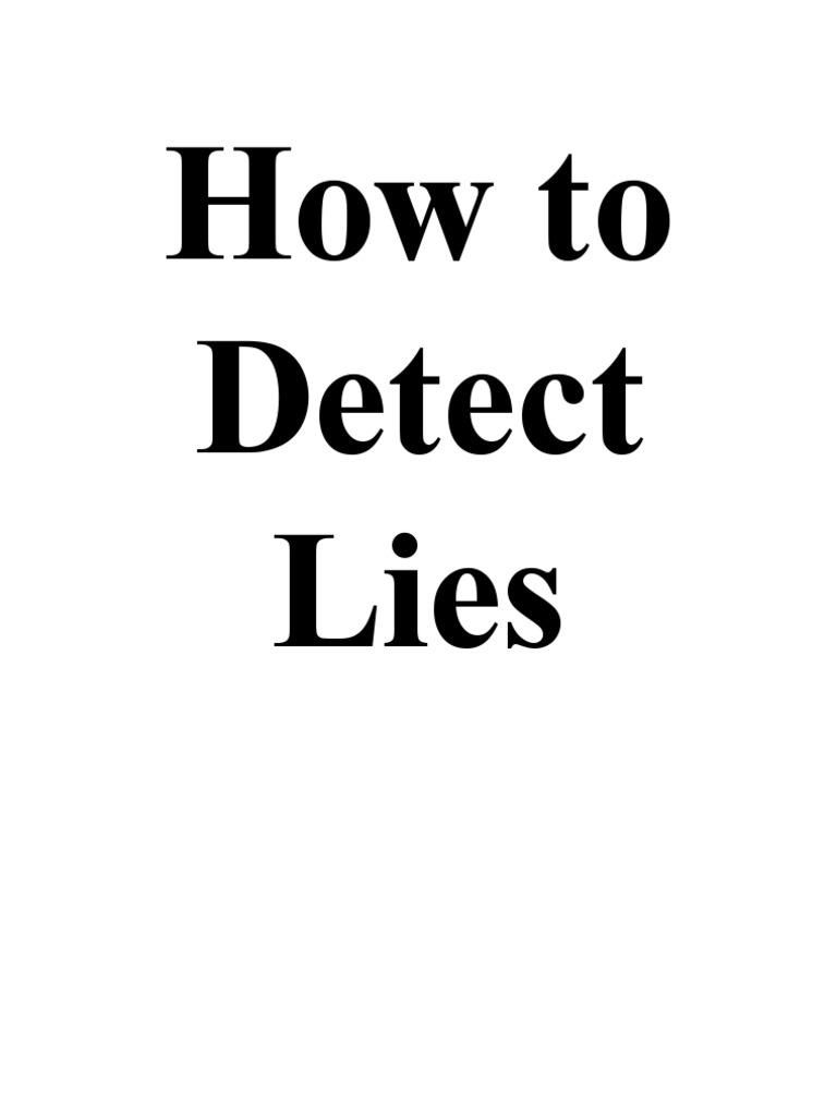 Lie | PDF | Facial Expression | Semiotics
