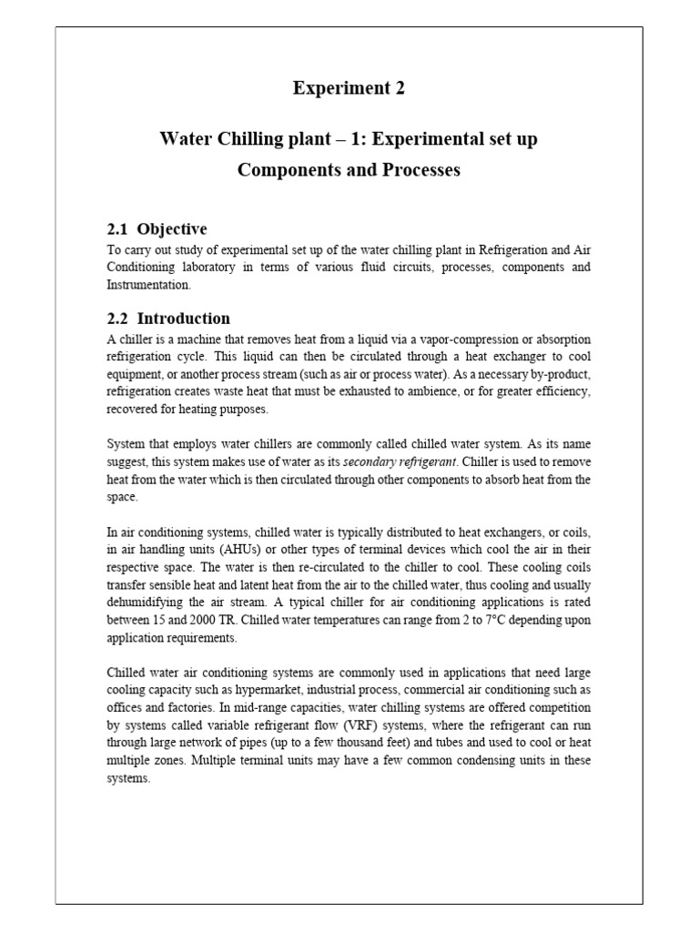 Chilled Water System Overview | PDF | Heat Exchanger | Air Conditioning