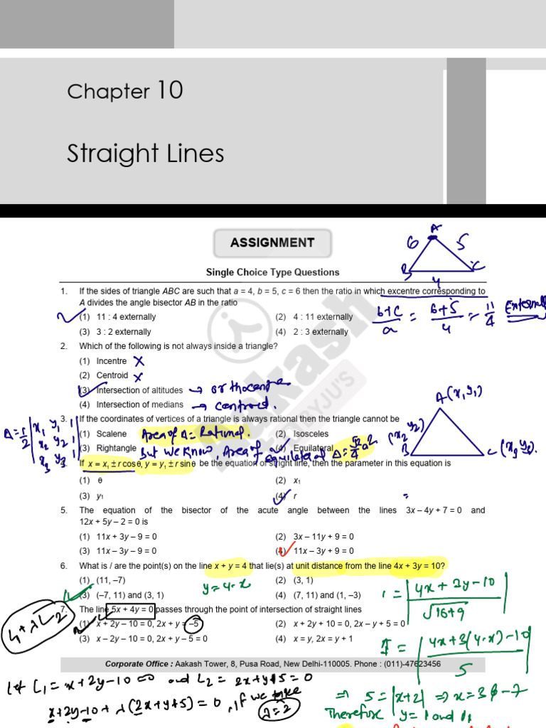 Solutions for Straight Lines in Geometry | PDF | Triangle | Elementary ...