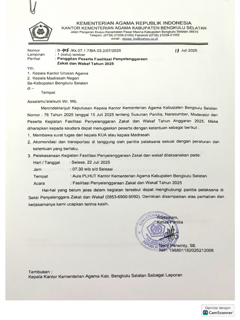 Undangan Panggilan Peserta | PDF