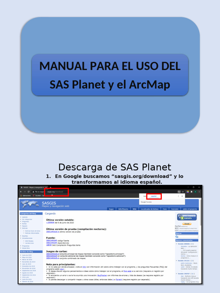 Manual Sasplanet y Arcmap | PDF