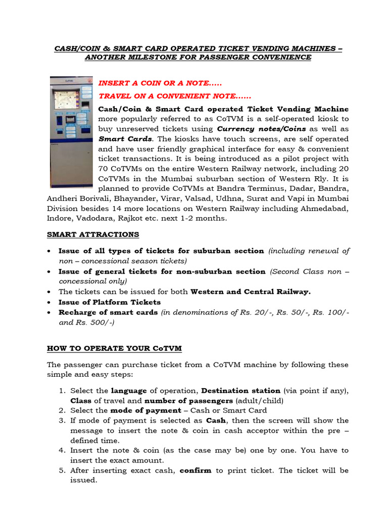 1444456929040know Your CoTVM | PDF | Cash | Smart Card