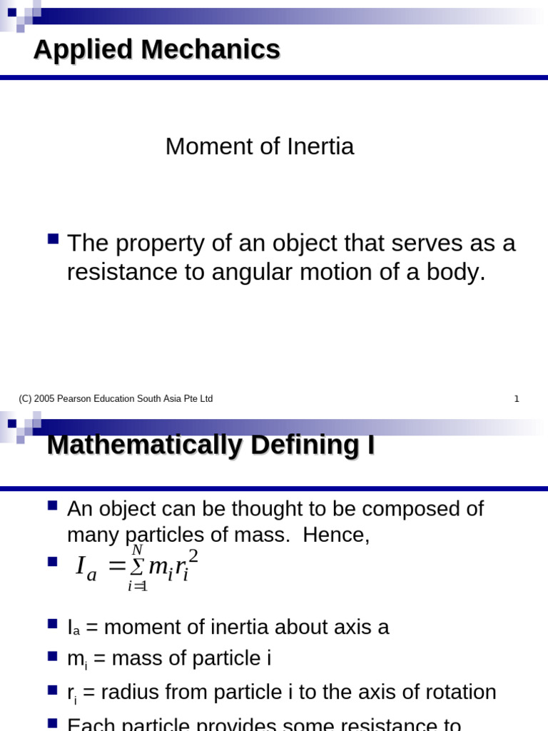 Lecture 5 Moment of Inertia-Engg Mech Geometrical Properties of Plane ...