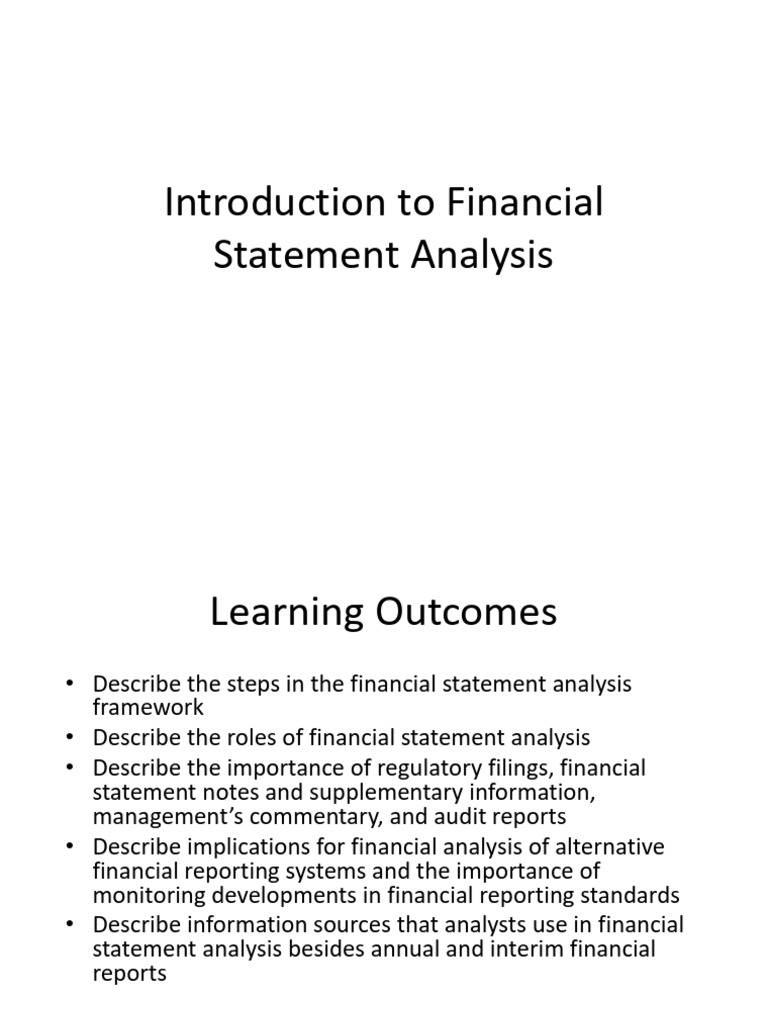 Introduction To Financial Statement Analysis | PDF | International ...