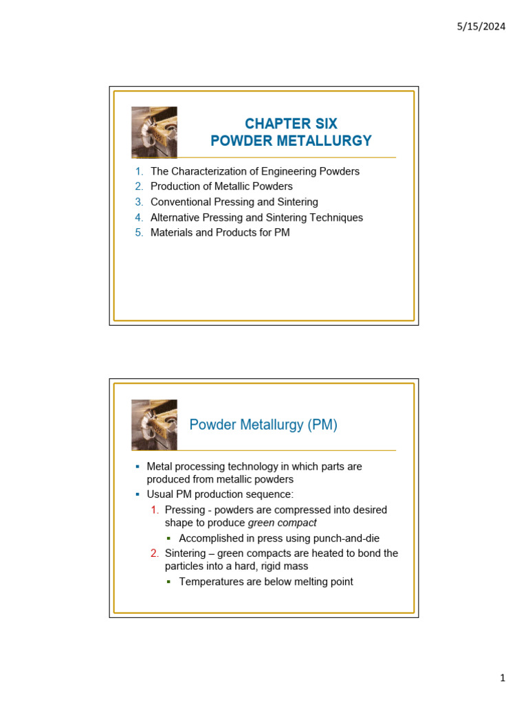 Overview of Powder Metallurgy Techniques | PDF | Sintering | Porosity
