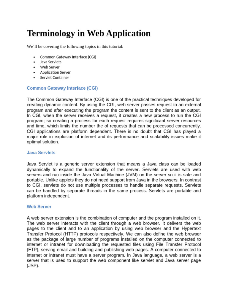 Web Application Terminology Explained | PDF | World Wide Web | Internet ...