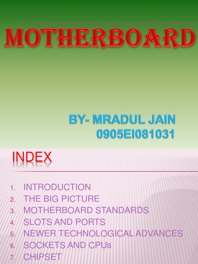 Motherboard | PDF | Microprocessor | Office Equipment