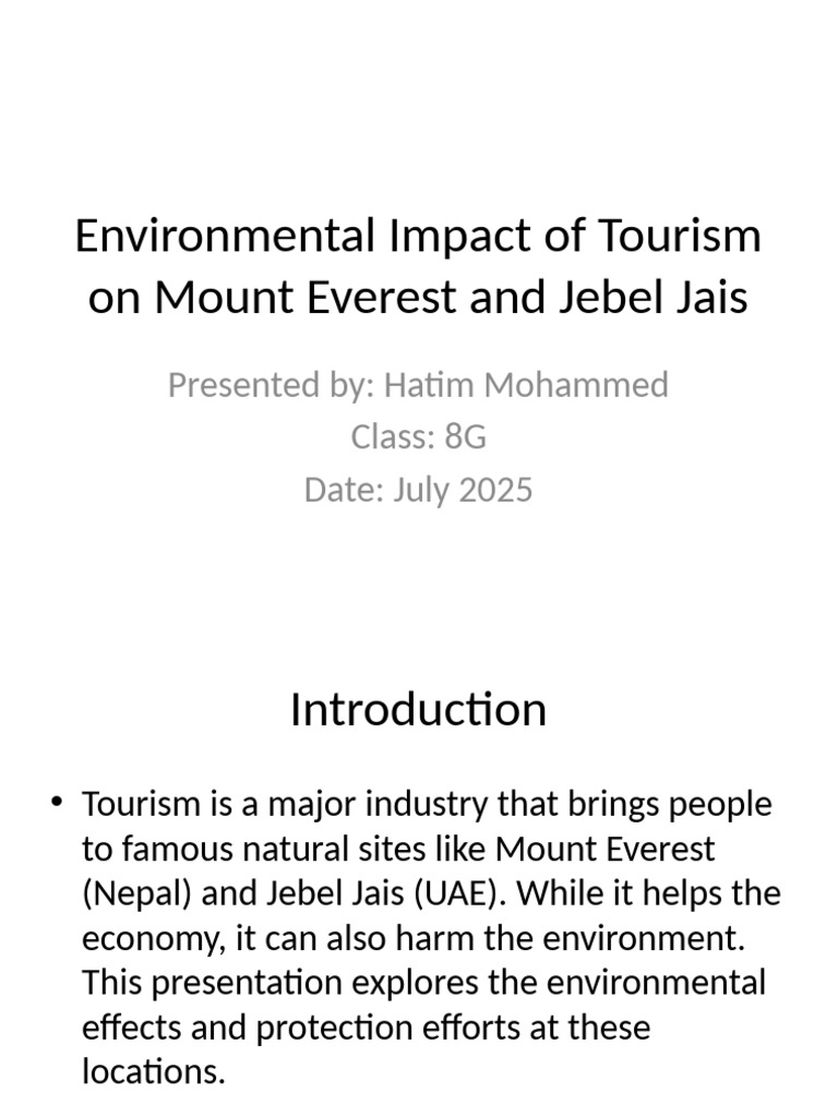 Environmental Impact Everest Presentation | PDF | Mount Everest | Natural Environment