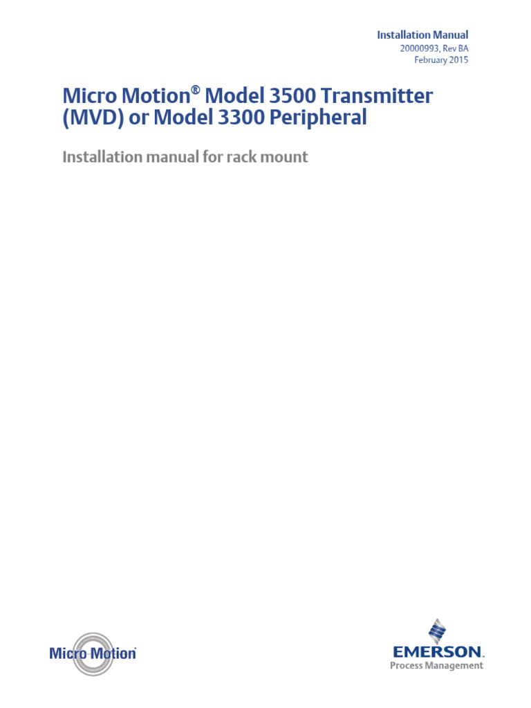 Installation Instructions 3500 MVD Rackmount Installation Instruction ...