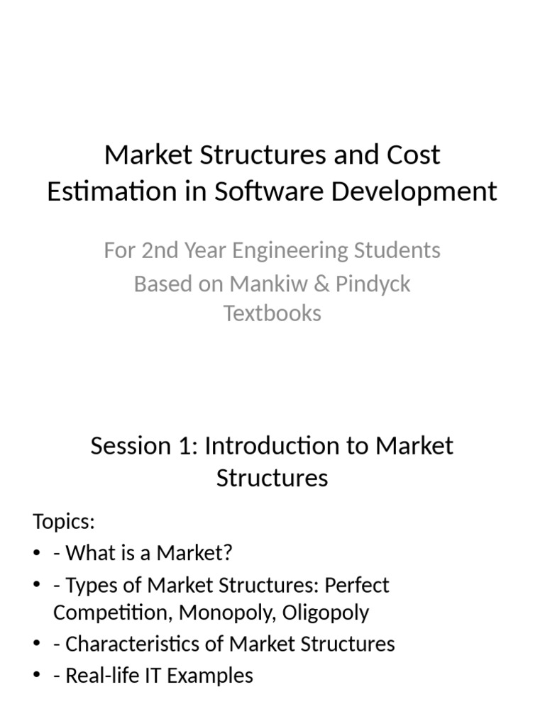 Market Structures Cost Estimation Presentation | PDF