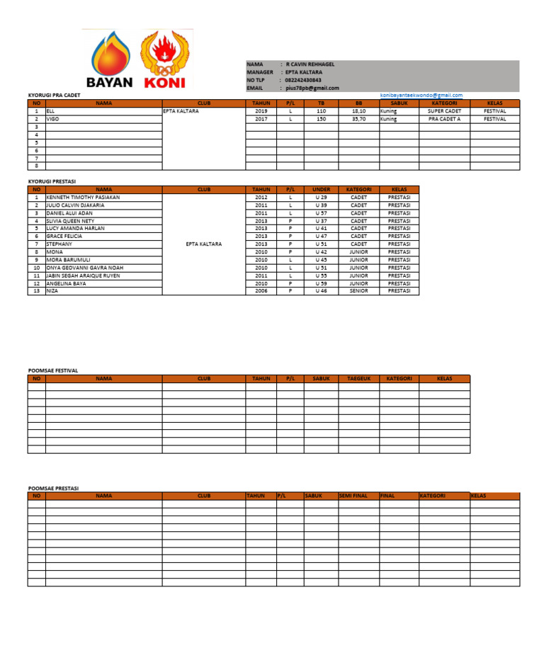 Epta Form Koni Bayan 2025 | PDF