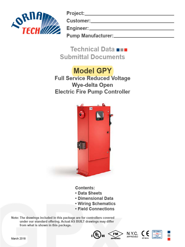 03.electrical Fitre Pump Controller Data Sheet & Certificate (GPY-Tornatech) | PDF | Switch | Pump