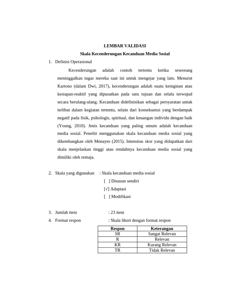 Lembar Validasi Ela | PDF