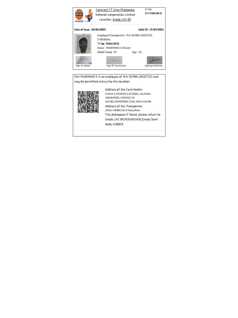 Date of Issue: 28/06/2025 Valid Till: 31/07/2025: SR No | PDF