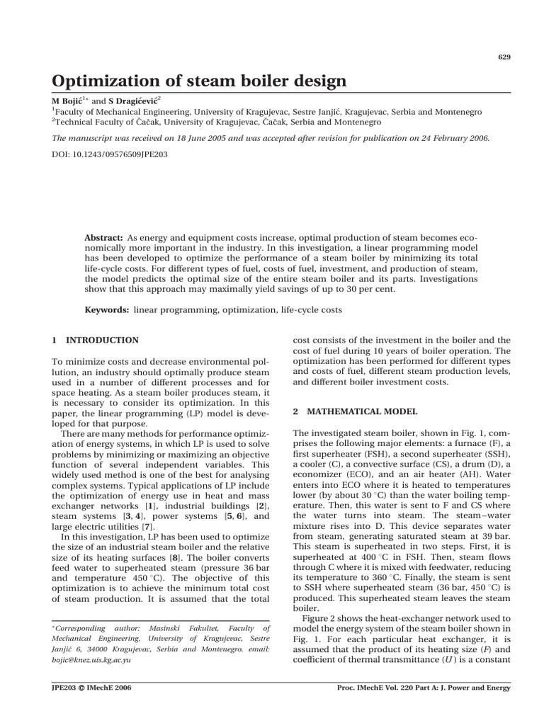 Steam Boiler Design Optimization | PDF | Steam | Boiler