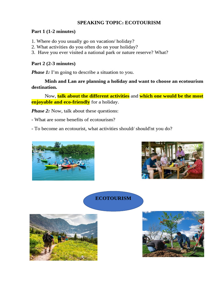 Ecotourism: Planning Eco-Friendly Holidays | PDF