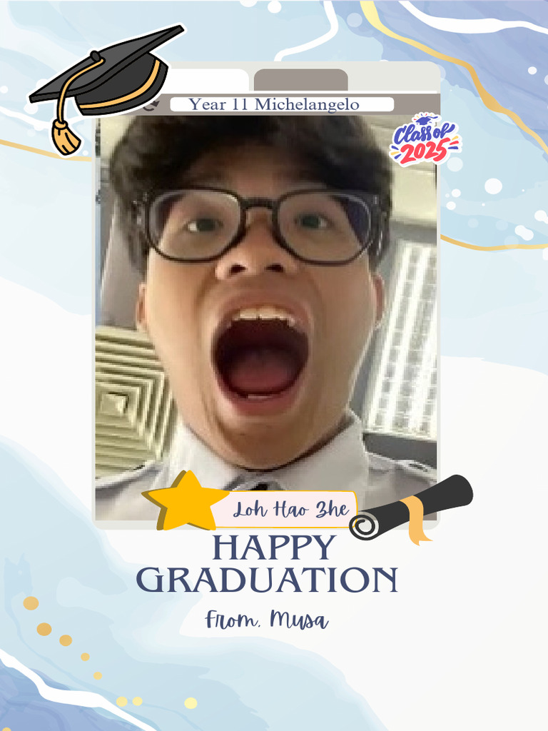 Blue Watercolor Modern Happy Graduation Photo Collage - 20250713 ...