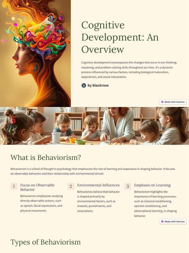 Cognitive Development An Overview | PDF | Behaviorism | Classical Conditioning