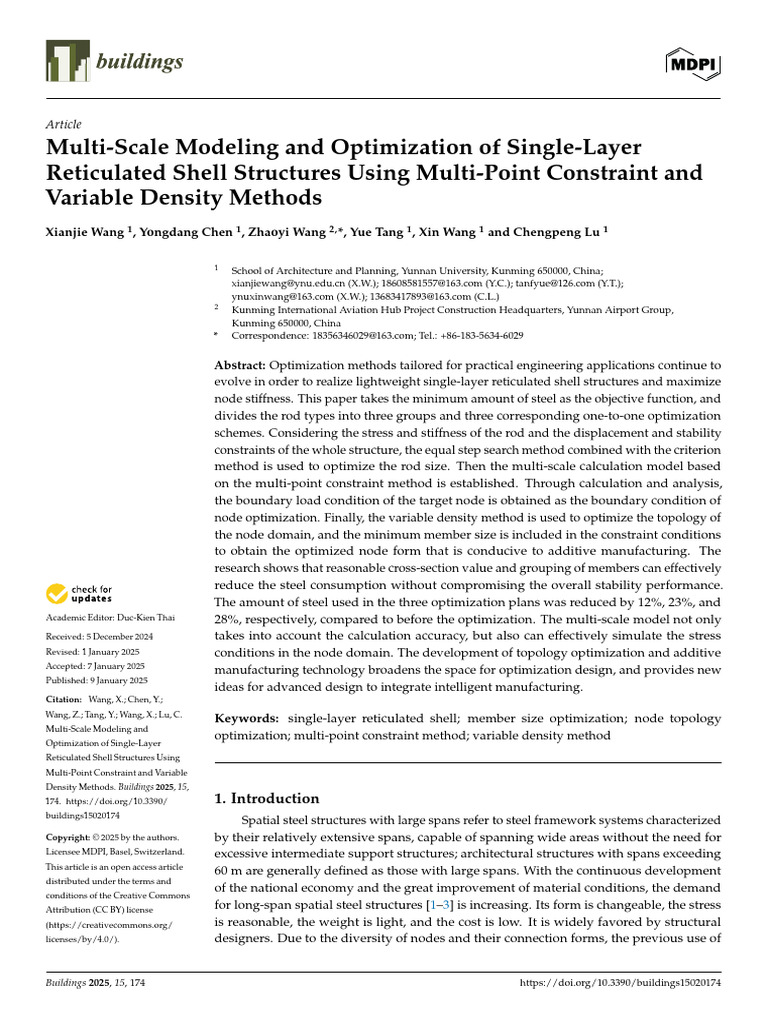 Multi-Scale Modeling and Optimization of Single-Layer Reticulated Shell Structures Using Multi ...