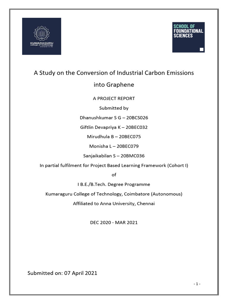 Sample Report 2 - A Study on the Conversion of Industrial Carbon ...