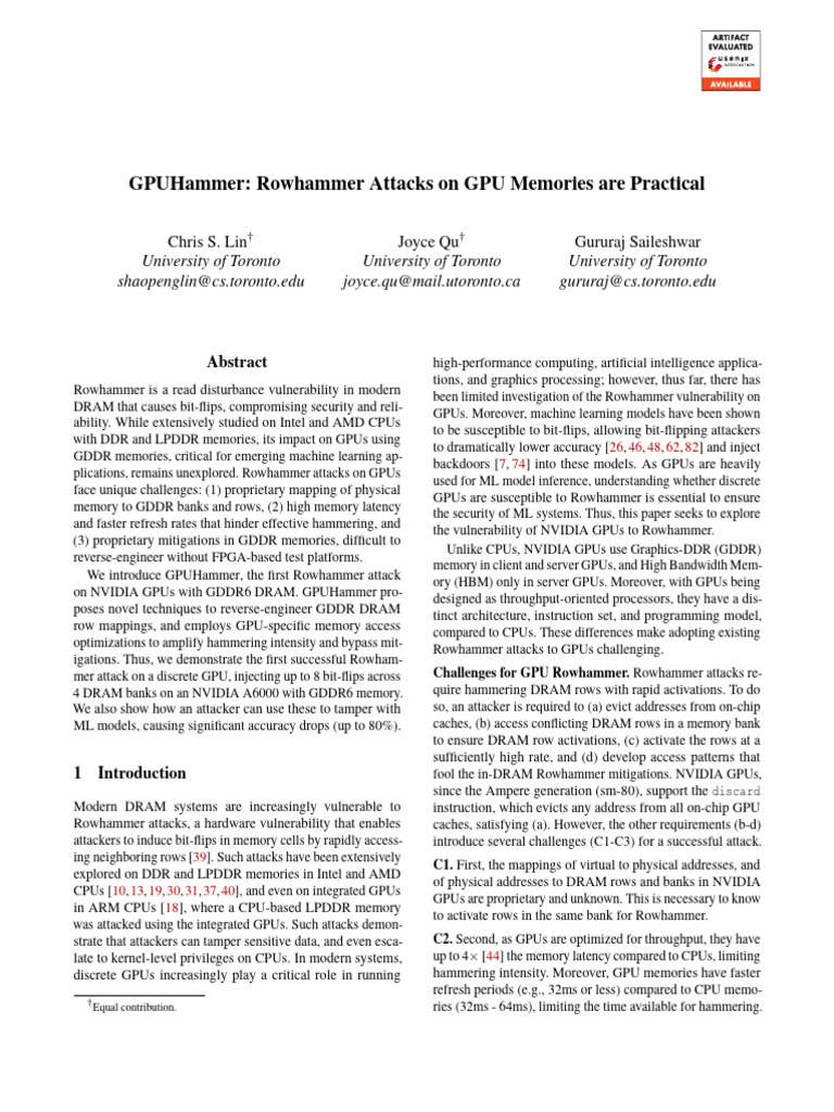 Gpu Hammer | PDF | Graphics Processing Unit | Dynamic Random Access Memory