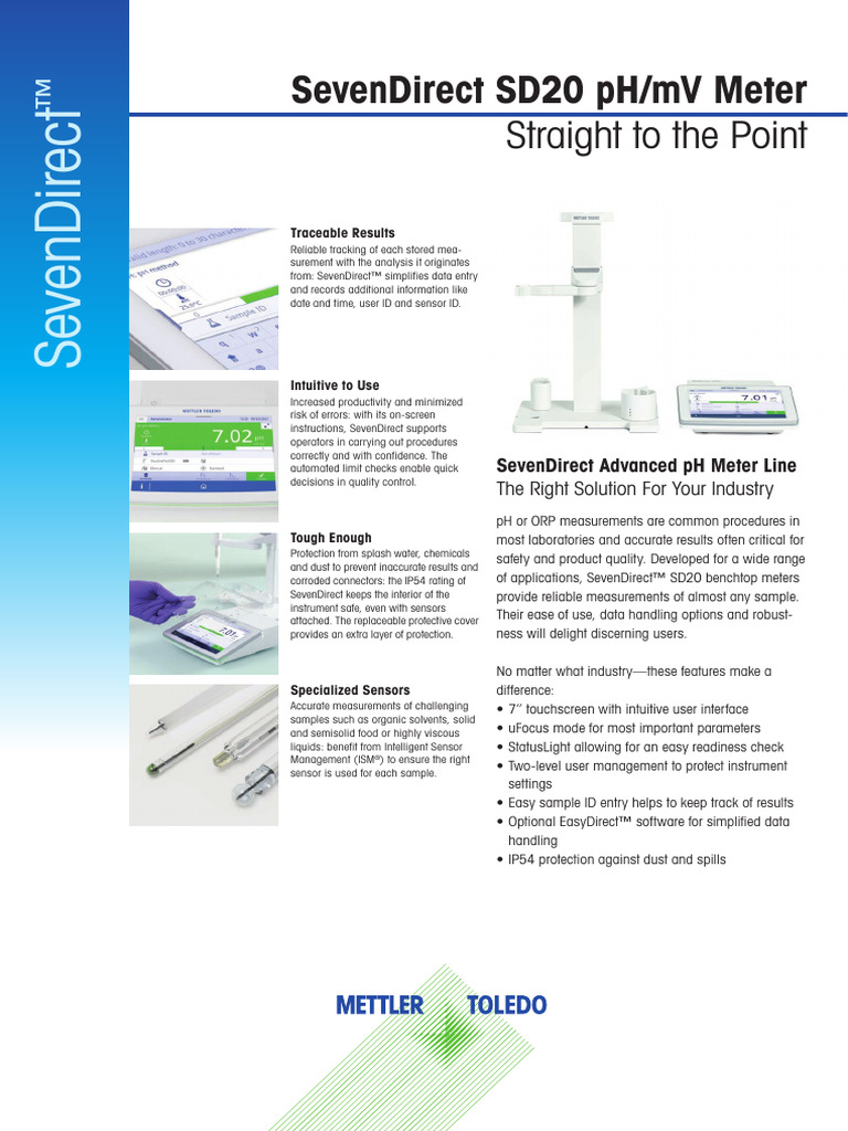 Datasheet SevenDirect SD20 | PDF | Ph | Calibration