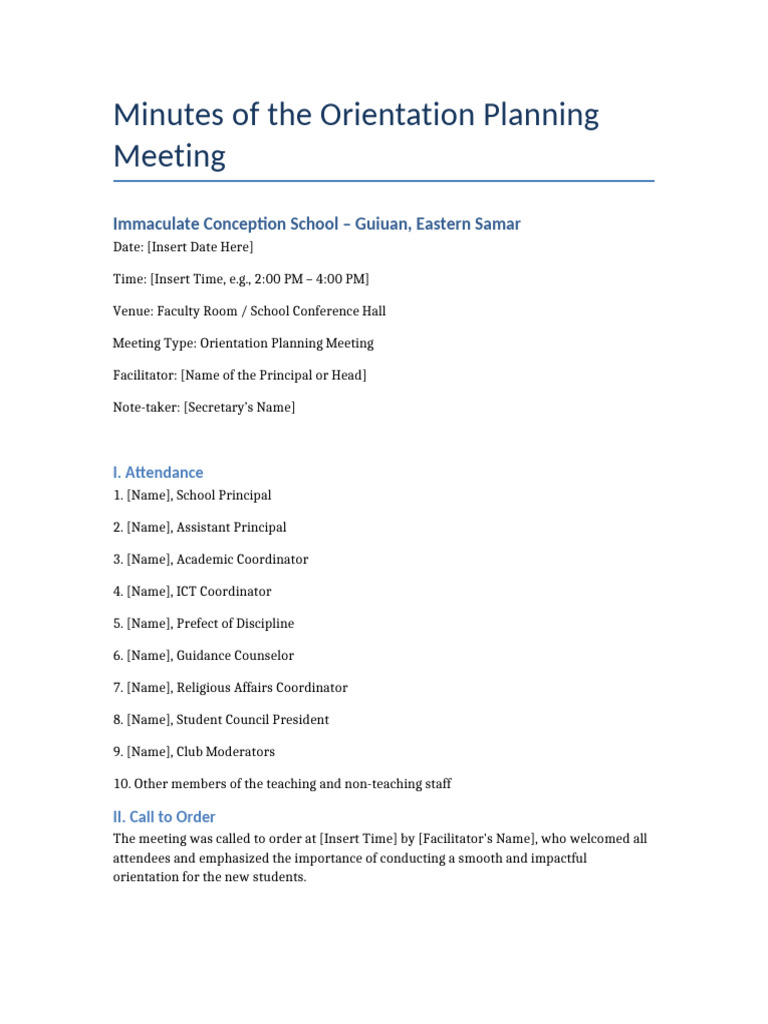 ICS_Orientation_Meeting_Minutes_summaries | PDF
