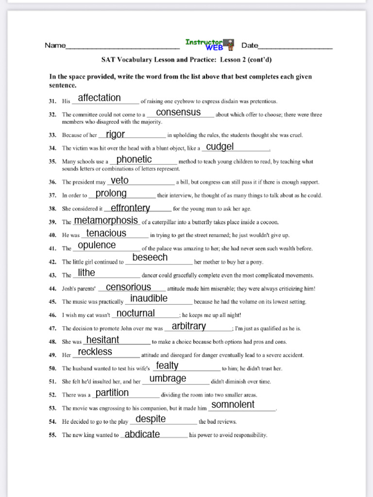 Sat Vocab 2 Jul 12 | PDF
