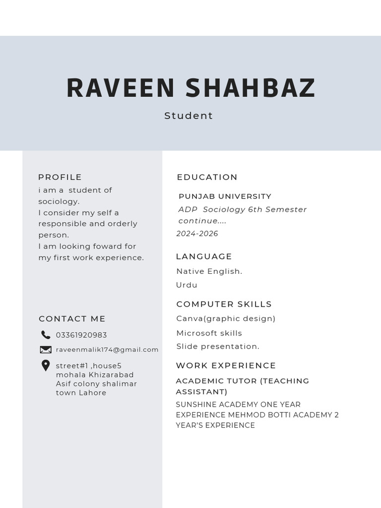 White Simple Student CV Resume | PDF