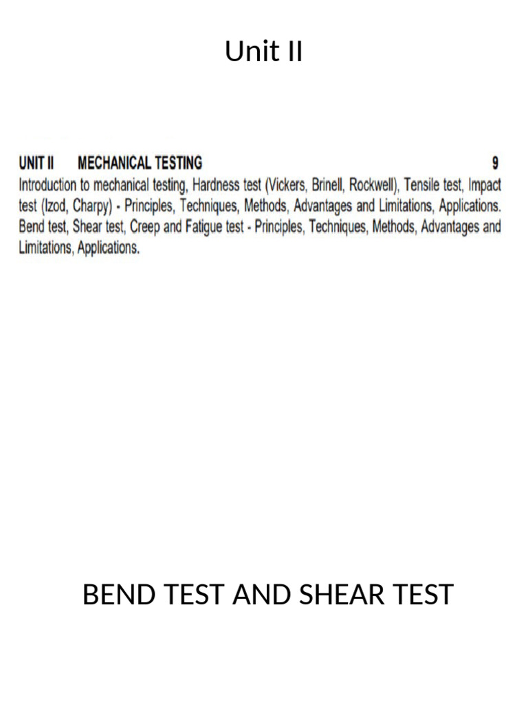 Bend Test and Shear Test | PDF | Bending | Beam (Structure)