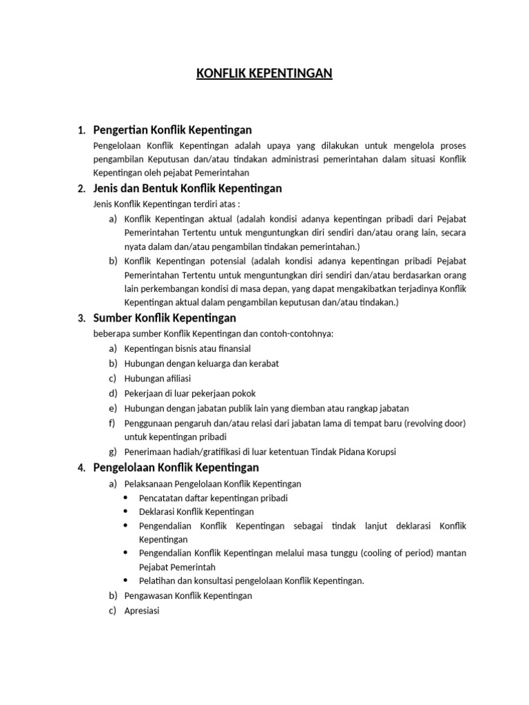 Konflik Kepentingan | PDF