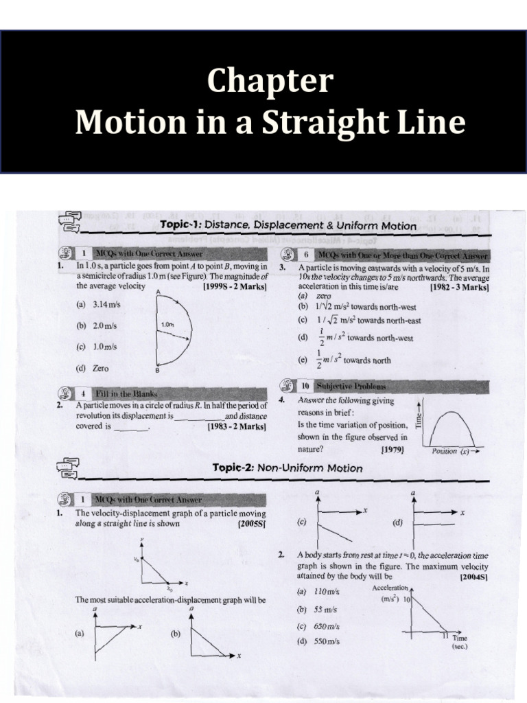 Motion in A Straight Line | PDF