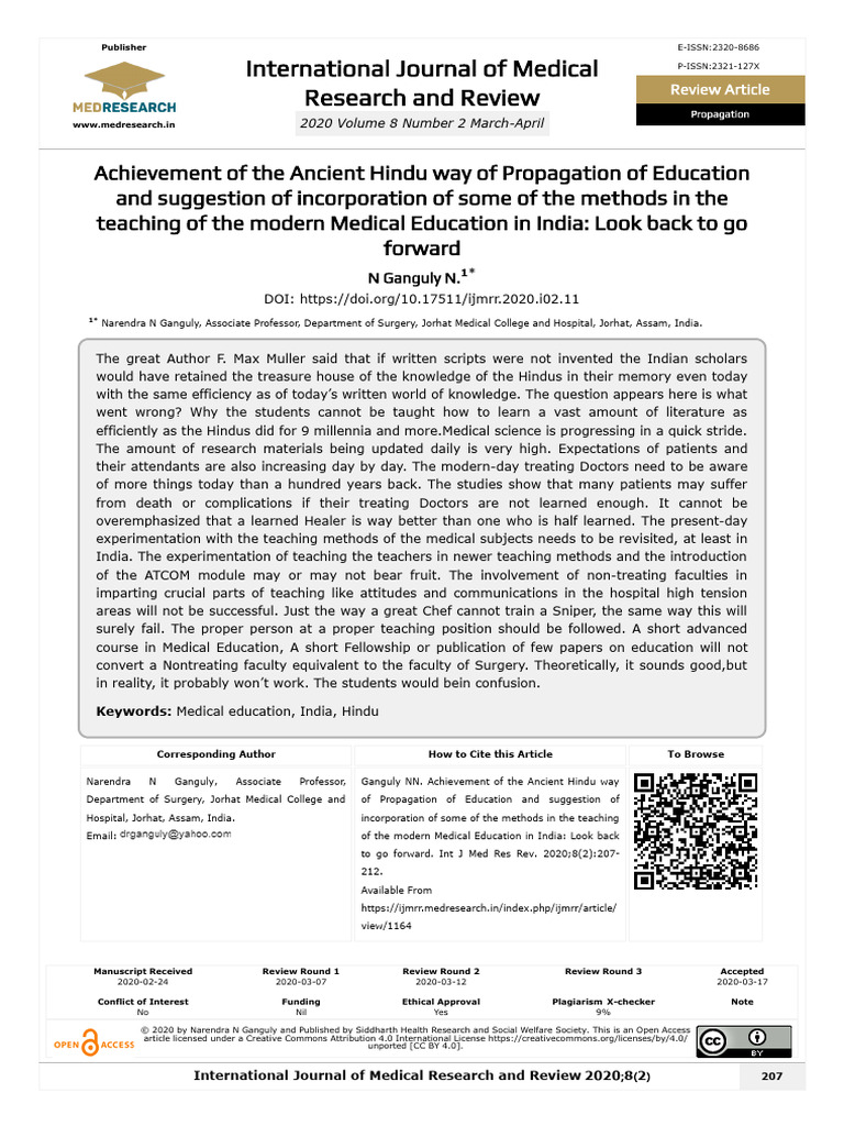 Ancient Hindu Education in Modern Medicine | PDF | Ayurveda | Vedas
