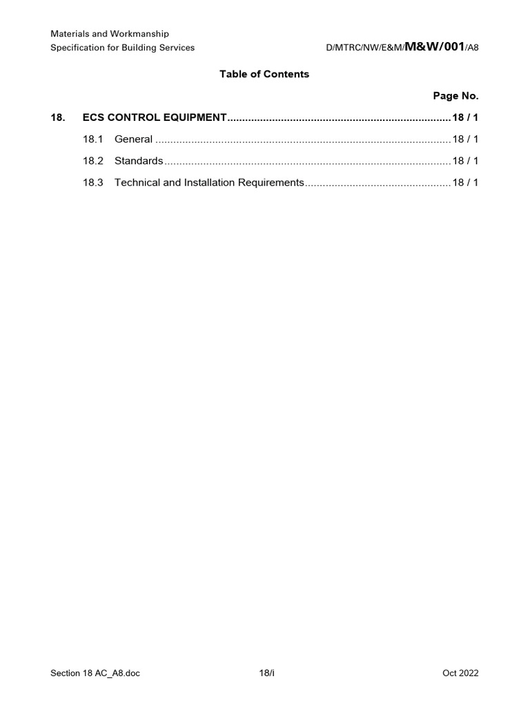 ECS Control Equipment Specification | PDF | Valve | Flow Measurement