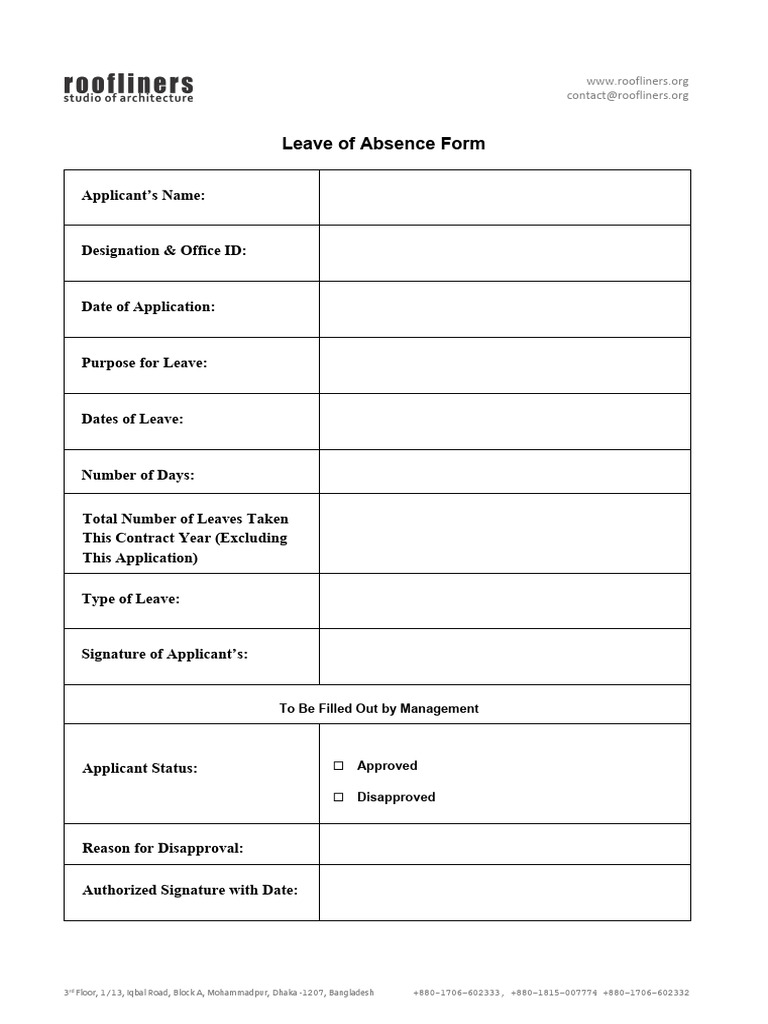 Leave of Absence Form | PDF