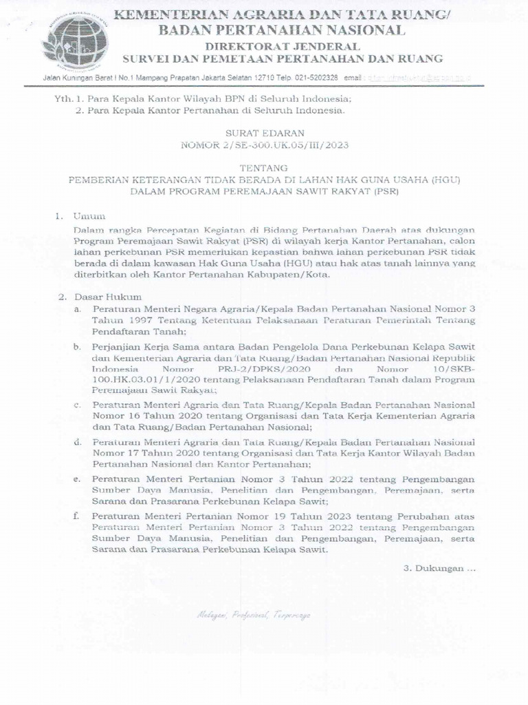 Surat Edaran PSR | PDF