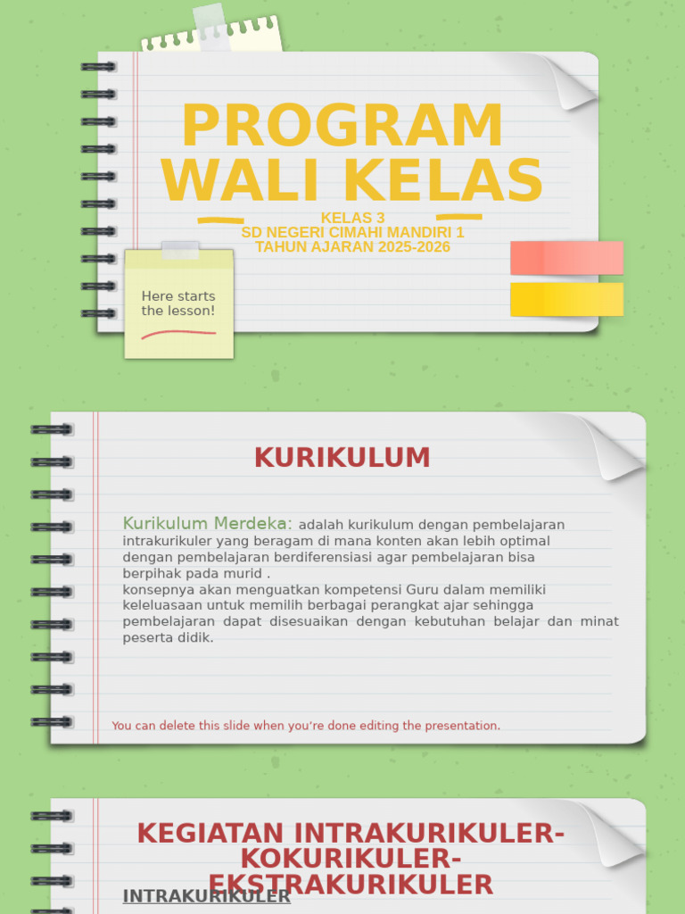 Program Wali Kelas | PDF