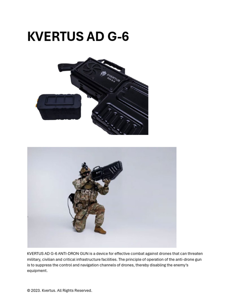 Anti-Drone, KVERTUS AD Gun | PDF
