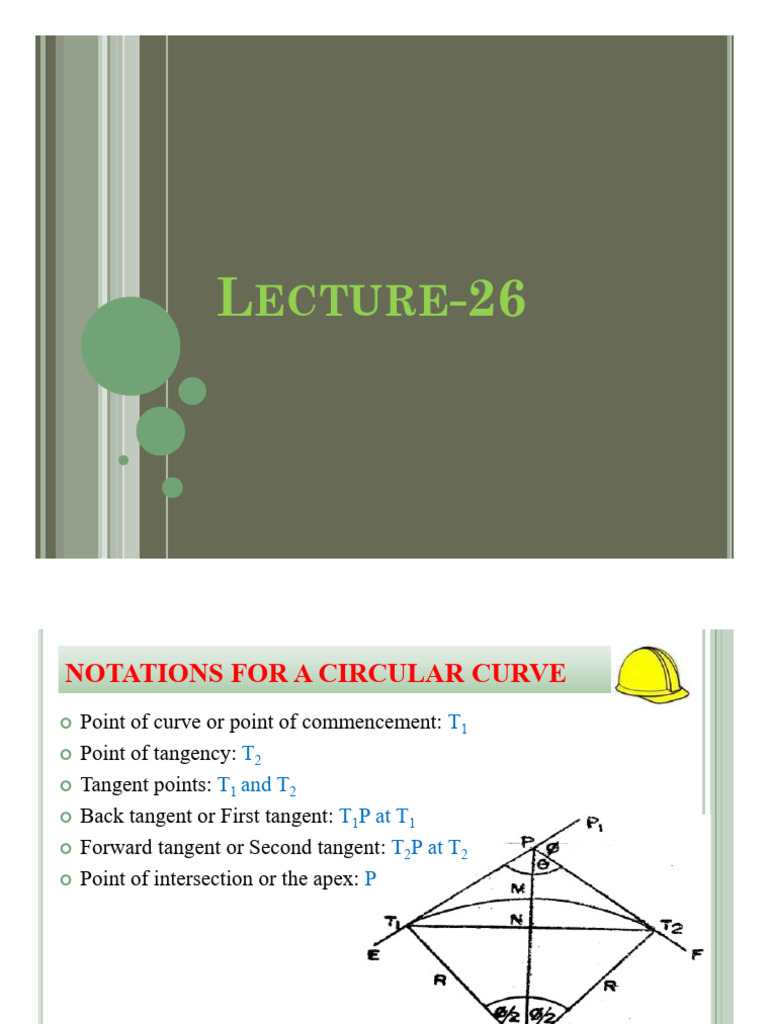 L-26 - CEN 205 - Circular Curve - Curve and Curve Ranging | PDF ...